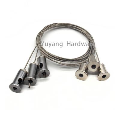 China Adjustable Lamp Wire Rope Led Ceiling Lamp Stainless Steel Wires and Screws Wire Mounting Kit Hanging Lights Panel Hanging for sale