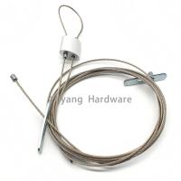 China Adjustable Galvanized Steel Wire Cable Ceiling Light Suspension Hang Kit With Gripper for sale