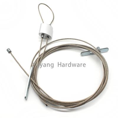 China Adjustable Galvanized Steel Wire Cable Ceiling Light Suspension Hang Kit With Gripper for sale