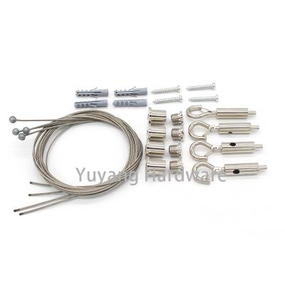 China Copper Ceiling Hanging Fittings Steel/Stainless Steel Wire Cable Suspension Kit with Standoff Screw Clamp Mounting Bracket for sale