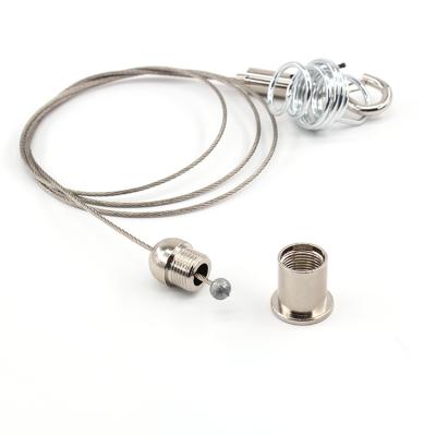 China Custom Brass Cable Gripper Spring Hanging System Ceiling Adjustable Hanging Wire Kit for Lighting 1.3 Inches for sale