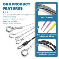 China Wholesale Plastic Coated Steel Wire Rope Safety Steel Wire Cable with Multi Terminals Wire Rope Assembly for sale