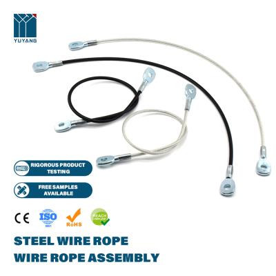 China High Strength PVC Coated Galvanized Steel Wire Rope Sling Steel Cable with Loops Wire Rope Assembly for sale