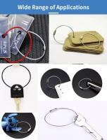 China Customized colored Stainless Steel Cable Key Ring Loop Wire Holder Cable Loop Screw Lock Rope Wire Key Chains for sale