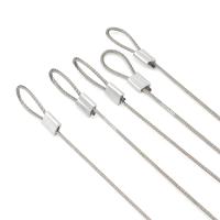 China Loop Safety Rope Stainless Steel Galvanized Wire Rope Cable With Eyelet Stainless Clip Hook Carabiner and Loop End Safety Cable for sale