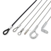 China Loop Safety Rope Stainless Steel Galvanized Wire Rope Cable With Eyelet Stainless Clip Hook Carabiner and Loop End Safety Cable for sale