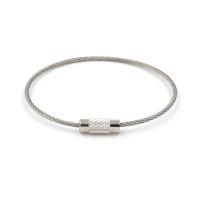 China Stainless Steel Cable Key Ring Colorful-Coated Cable Loop with Screw Lock Welded and Cut Rope Wire Key Chains AISI Standard for sale