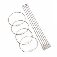 China Stainless Steel Cable Key Ring Silver Gold Wire Loop Key Chains Safety Cable Hanging Luggage Tag Accessories AiSi Welding for sale