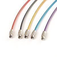 China PVC Coated Stainless Steel Loop Cable for Luggage Tag Key Rings Wire Key Chain Cable Key Ring Chain for Tag Keeper for sale