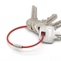 China PVC Coated Stainless Steel Loop Cable for Luggage Tag Key Rings Wire Key Chain Cable Key Ring Chain for Tag Keeper for sale