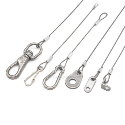 China Factyory Price 1.2-2mm Steel Wire Rope Sling With Eyelet Cable Assembly with Snap Hook for sale