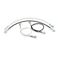 China Double Tension Stamped Eyelets Steel Wire Rope Sling Aircraft Safety Cable Lanyard for sale