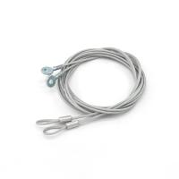 China Double Tension Stamped Eyelets Steel Wire Rope Sling Aircraft Safety Cable Lanyard for sale