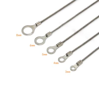 China Custom Various Designs Key Ring Stainless Steel Wire Rope Sling for Led Lights Accessories for sale