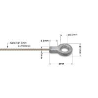 China OEM Custom Lifting Wire Rope Sling Zinc Alloy Granule Galvanized and Stainless Steel Light Hanging Cable Safety Cable for sale