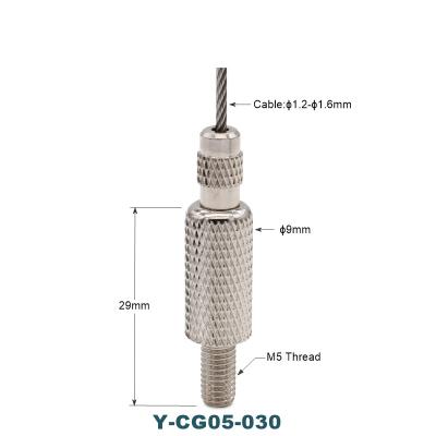 China Easy Operation Swivel Joint LED Light Lamp Adjustable Suspension Brass Cable Gripper Compatible Steel Wire Cable Grippers Tools for sale