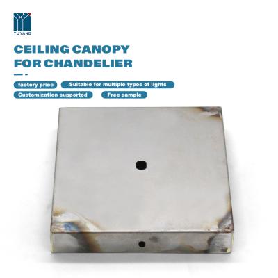 China Wholesale Square Ceiling Uncoated Metal Ceiling Canopy Custom Color Square Ceiling Mounting Plate for Pendants for sale