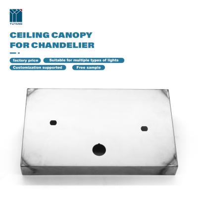 China Factory Direct Square Ceiling Custom Color Metal Canopy Square Ceiling Mounting Plate for Linear Pendants for sale