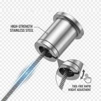 China Aircraft Wire Rope Hanging Kit 1.5mm 304 Stainless Steel Cable Gripper System for Linear LED Lighting Suspension for sale