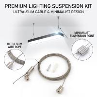 China Universal Hanging Kit 2m Steel Cable Ceiling Canopy 2 Sets Adjustable Height Linear Track Panel Batten LED Lights for sale