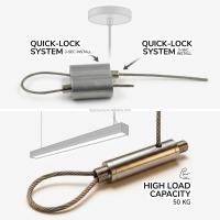 China Self-Locking Cable Looping Gripper 2.0mm Rope Wire Brass Chrome 56kg for Industrial Cable Hanging Systems for sale