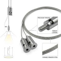 China Adjustable Stainless Steel Suspension Cable Kit 2.0mm Wire Rope Gripper System for Chandelier Ceiling Light Fixtures for sale