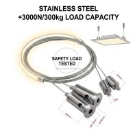 China Adjustable Stainless Steel Suspension Cable Kit 2.0mm Wire Rope Gripper System for Chandelier Ceiling Light Fixtures for sale