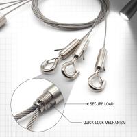 China Adjustable Stainless Steel Wire Rope Hanging System with Brass Snap Hooks for Pendant & Track Lighting for sale