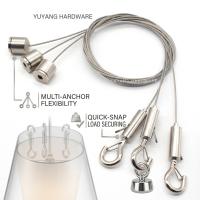 China Ceiling Mounting LED Panel Suspension Kit 1.5mm Stainless Steel Wire Rope Adjustable Hanging System for sale
