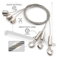 China Adjustable Stainless Steel Wire Rope Hanging System with Brass Snap Hooks for Pendant & Track Lighting for sale