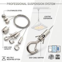 China Adjustable Stainless Steel Wire Rope Hanging System with Brass Snap Hooks for Pendant & Track Lighting for sale