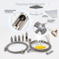 China Universal Hanging Kit 2m Steel Cable Ceiling Canopy 2 Sets Adjustable Height Linear Track Panel Batten LED Lights for sale
