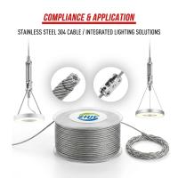 China Universal Hanging Kit 2m Steel Cable Ceiling Canopy 2 Sets Adjustable Height Linear Track Panel Batten LED Lights for sale