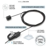 China LED Lighting Suspension Cable Gripper Kit 120kg Alloy Steel Tool-Free Pendant Light Ceiling Hanging Set for sale