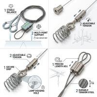 China LED Lighting Suspension Cable Gripper Kit 120kg Alloy Steel Tool-Free Pendant Light Ceiling Hanging Set for sale