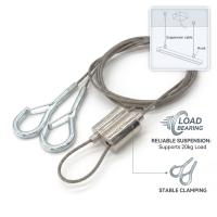 China Industrial Cable Gripper Suspension Kit 100kg Steel Alloy Reinforced Locking Clamp Heavy Machinery Ceiling Hanging Set for sale