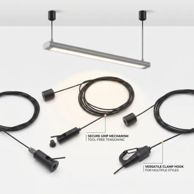 China Art Display Suspension Cable Gripper Kit 60kg Museum Grade Steel Adjustable Picture Gallery Hanging Set for sale