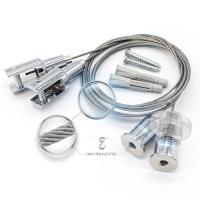 China Retail Display Cable Gripper Suspension Kit 90kg Alloy Steel Quick-Lock Shop Shelving Signage Hanging Set for sale