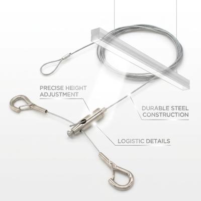 China Mirror Hanging Cable Gripper Suspension Kit 85kg 304 Stainless Steel Anti-Drop Safety Lock Ceiling Mount Set for sale