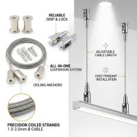 China Retail Display Cable Gripper Suspension Kit 90kg Alloy Steel Quick-Lock Shop Shelving Signage Hanging Set for sale