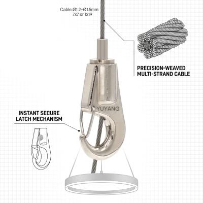 China Security Camera Mounting Cable Gripper Kit 50kg Alloy Steel Adjustable CCTV Surveillance Ceiling Suspension Set for sale
