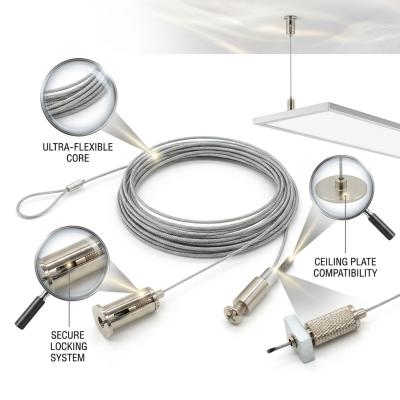 China Versatile Suspension Cable Gripper Kit 60kg Alloy Steel Universal Multi-Purpose Home Office Commercial Hanging Set for sale