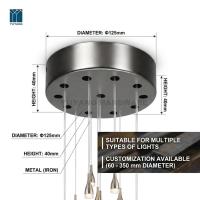 China Ceiling Lamp Base Commercial Restaurant Cafe Pendant Light 3 4 5 Hole Plate Gold Bronze for sale