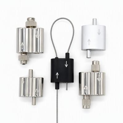 China Adjustable LED Panel Looping Grippers Suspension Kits for Lighting Cable Looping Gripper 1.0-1.5mm 30kg / 66lbs Polished Brass Architectural Wire Rope Suspension Clamp for sale