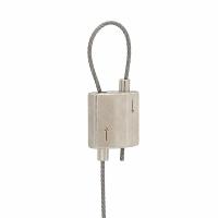 China Pendant Light Looping Grippers Modern Ceiling Suspension Solutions Cable Looping Gripper 1.5-2.5mm 50kg / 110lbs Matte Silver Anodized Closed Loop Wire Rope Clamp for sale