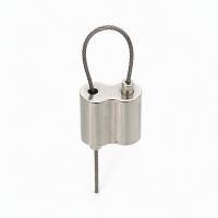 China Pendant Light Looping Grippers Modern Ceiling Suspension Solutions Cable Looping Gripper 1.5-2.5mm 50kg / 110lbs Matte Silver Anodized Closed Loop Wire Rope Clamp for sale