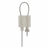 China Pendant Light Looping Grippers Modern Ceiling Suspension Solutions Cable Looping Gripper 1.5-2.5mm 50kg / 110lbs Matte Silver Anodized Closed Loop Wire Rope Clamp for sale
