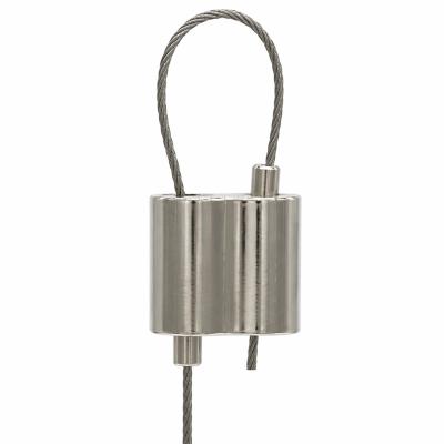 China Industrial Looping Grippers for Acoustic Panels & HVAC Hanging Cable Looping Gripper 2.5-3.5mm 100kg / 220lbs Brushed Brass Closed Loop Wire Rope Clamp for sale