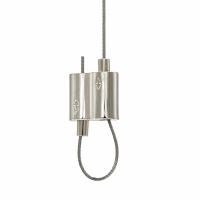 China Chandelier Looping Gripper Kits Heavy Duty Overhead Lighting Parts Cable Looping Gripper 1.5-2.5mm 50kg / 110lbs Polished Nickel Closed Loop Wire Rope Clamp for sale