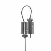 China Chandelier Looping Gripper Kits Heavy Duty Overhead Lighting Parts Cable Looping Gripper 1.5-2.5mm 50kg / 110lbs Polished Nickel Closed Loop Wire Rope Clamp for sale
